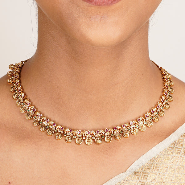 22k Gold Plated Kanaka Anvika Necklace Set – Art Karat India